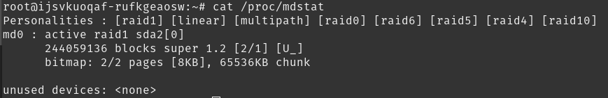 Removing, replacing, and resyncing a disk in a degraded RAID array
