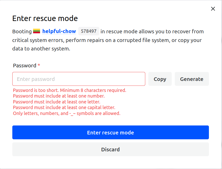 Resetting the Root password using “Rescue Mode”